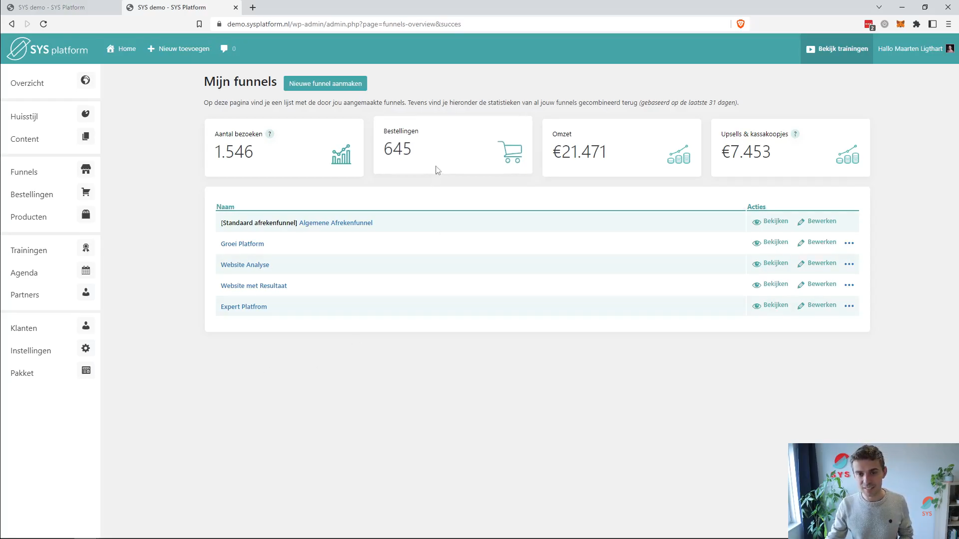 Nieuw in SYS: Strategie en support sessies, dashboard en funnels | SYS Platform